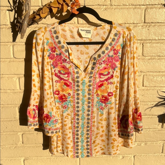 Savanna Jane | Tops | Savanna Jane Multicolor Embroidered Blouse | Poshmark